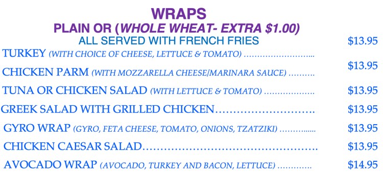 MENU – Athens Diner